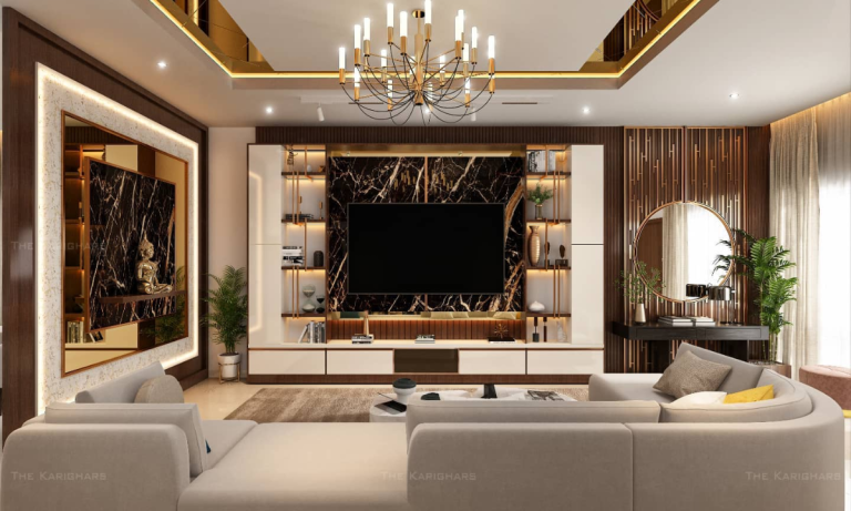 Designing a Living Room Wall: From Textures to TV Units